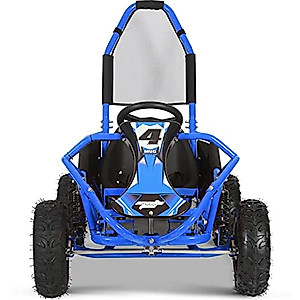 MotoTec Mud Monster 98cc Go Kart Full Suspension Blue, Large