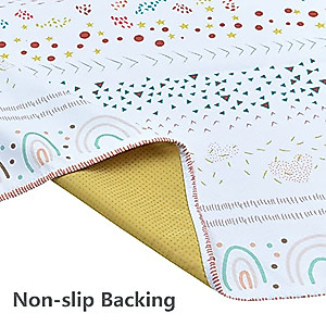 Splat Mat for Under High Chair/Arts/Crafts, WOMUMON Washable Spill Mat Waterproof Anti-Slip Floor Protector Splash Mat, Messy Mat and Table Cloth