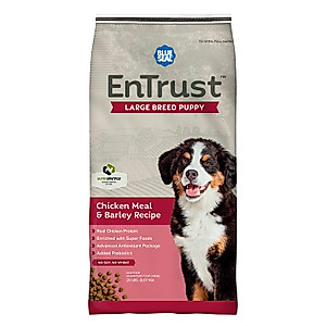 ENTRUST Large Breed Puppy Food | Real Chicken & Barley | Enriched with Super Foods, Antioxidants and Prebiotics | No Wheat or Soy | 20 Pound Bag
