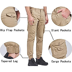 Men's Cargo Joggers Work Camo Chino Utility Combat Pants Trousers with Multi Pockets for Fall and Winter 38