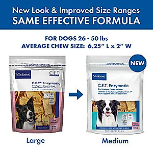 Virbac CET Enzymatic Oral Hygiene Chews for Dogs, beef ,12.8 oz
