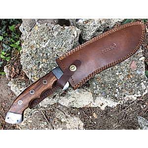 Perkin - Hunting Knife with Leather Sheath - D2 Steel Blade