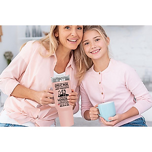 Mothers Day Gifts for Mom from Daughter, Son, Kids - Great Mom Coffee Tumbler on Birthday, Christmas, Durable Stainless Steel, Insulated for Hot or Cold Drinks, Ideal Gift for Mothers 40oz, Pink