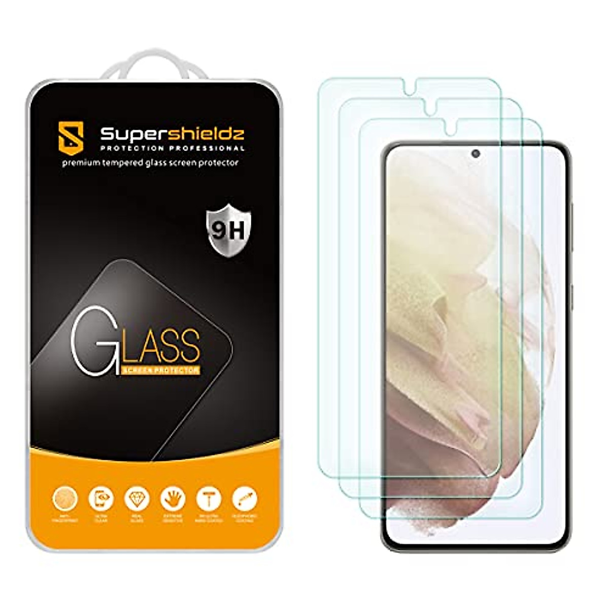 (3 Pack) Supershieldz Designed for Samsung Galaxy S21 FE 5G [Not Fit for Galaxy S21] Tempered Glass Screen Protector, Anti Scratch, Bubble Free