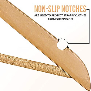 Utopia Home Premium Durable & Slim 70 Pack Hangers - Wooden Hanger Pack of 20 & Velvet Hangers Black Pack of 50. Space Saving, Heavy Duty & Non Slip with Shoulder Grooves.