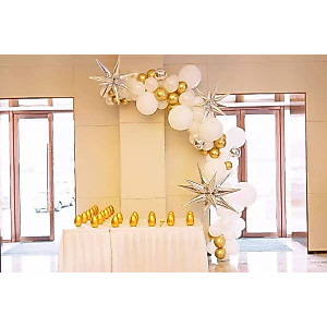 Tellpet Star Balloons Foil Balloon for Birthday Bachelorette Engagement Wedding Party, 2pcs Large Silver Balloon