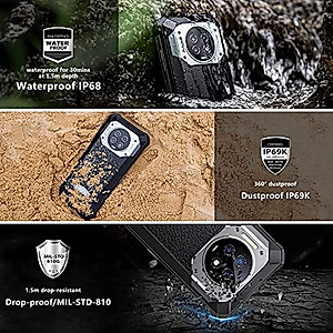 OUKITEL WP19 [21000mAh Battery] Rugged Smartphone Unlocked, 64MP Camera Night Vision Mobile Phones 8GB+256GB IP68 Waterproof Cellphone, Android 12 Cell Phone, 6.78" HD+ Dual SIM 4G Smartphones OTG/NFC