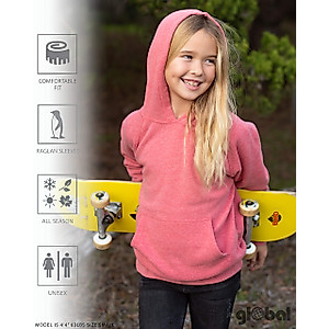 Global Blank Youth and Toddler Hoodies Super Soft Lightweight Pullover Sweatshirt Kids Hoodie for Boys and Girls,Grey,Medium