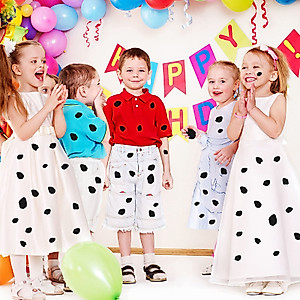 Chinco 12 Sheets Black Adhesive Circles Spotty Dog Circles Pads 216 Pieces Irregular Shape DIY Dots Label Dalmatian Spot Stickers for Halloween Party Dalmatian Costume Sewing DIY Decorations