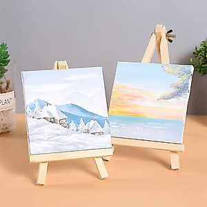 Mini Canvas Picture Frames 4x4 Inch 12 Pack, Stretched Small Canvas for Painting, Painting Canvas Square Canvas, Crafts for Kids