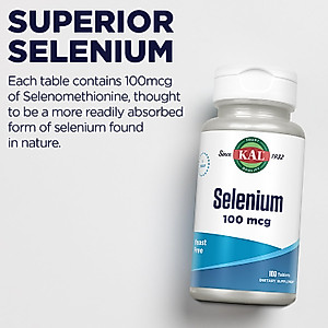 Kal 100 Mcg Selenium Yeast Free Tablets, 100 Count