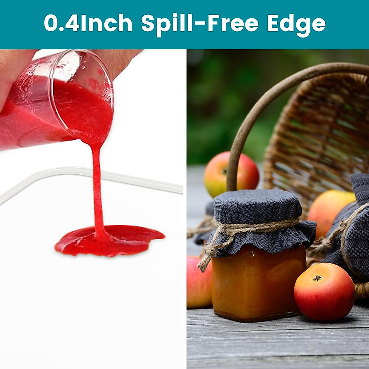 8 Pcs Silicone Food Dehydrator-Trays with Edge, 8 Pcs Mesh Dehydrator Mats,Reusable Non Stick Silicone Dehydrator Sheets (11x 11in) for Liquids,Fruit Leather,Herbs,Meat and Yogurt