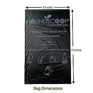 HOUNDSCOOP® Case of 2000 Pet Waste Bags on Roll (10 Rolls of 200 bags per roll) Dog Waste Station Bags for HOA, Residential, commercial roll bag for Poop Station Dispensers