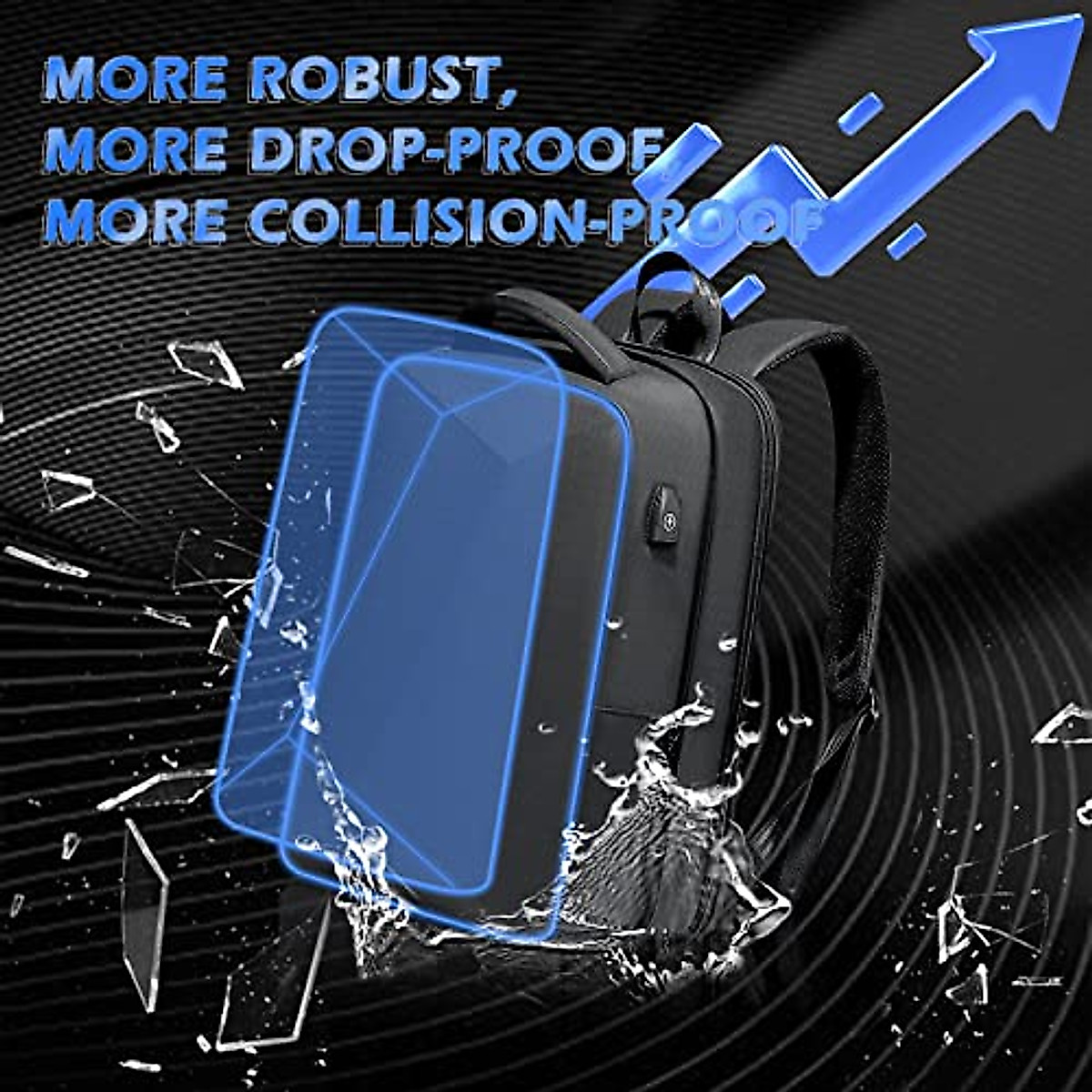 JUMO CYLY Hardshell Anti-theft Laptop Backpack, Waterproof Expandable Computer Backpackb Fit 15.6 Inch with USB Charging Port TSA Lock Business Travel Rucksack for Men