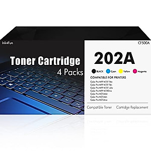 202A Toner Cartridges 4 Pack: Compatible Replacement for HP 202A 202X CF500X CF500A CF501A CF502A CF503A Color Pro MFP M281fdw M254dw M281fdn M254dn M254nw M281 M254 Printer Ink