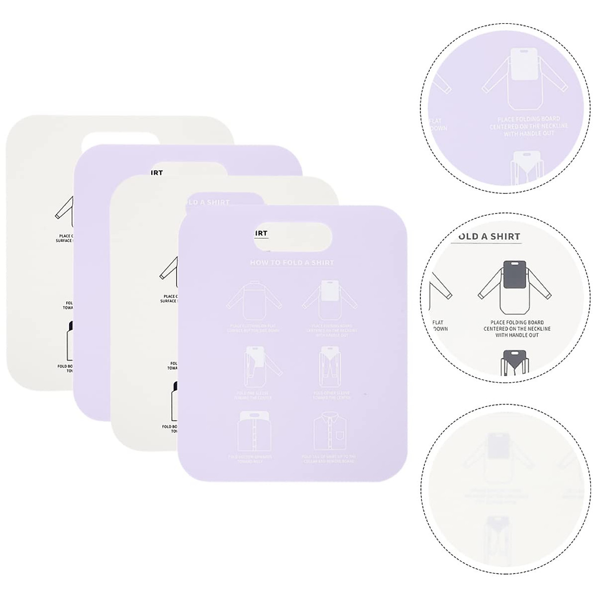Cabilock 4pcs Shirt Folding Board Creative Lazy Foldable Plates Shirts Laundry Organizer Travel Home Shirt Folder Helper