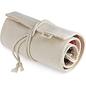 Premium Canvas Roll-Up Pencil Wrap Case Fits 50 Colored Pencils - Pencils not Included
