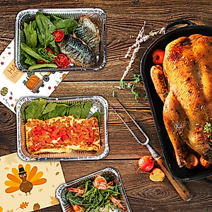 42PCS Thanksgiving Leftover Containers, Thanksgiving Tin Foil Containers with Lids Turkey Aluminum Disposable Food Storage Pans for Fall Party Leftovers, Holiday Treats, Thanksgiving Party Favors