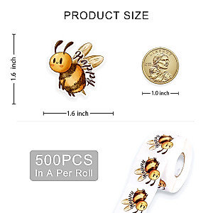 Bee Happy Sticker,Funny Bee Happy Small Business Stickers,Bumble Bee Stickers,Cute Bee Stickers Small 500 PCS