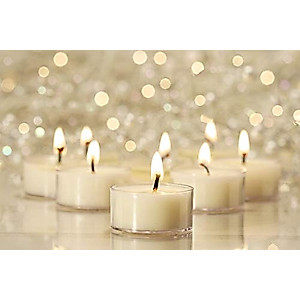D'Light Online Clear Cupped Extended Burn 7 Hour Long Burn Unscented White Tealight Candles in Clear Plastic Cups - Set of 100