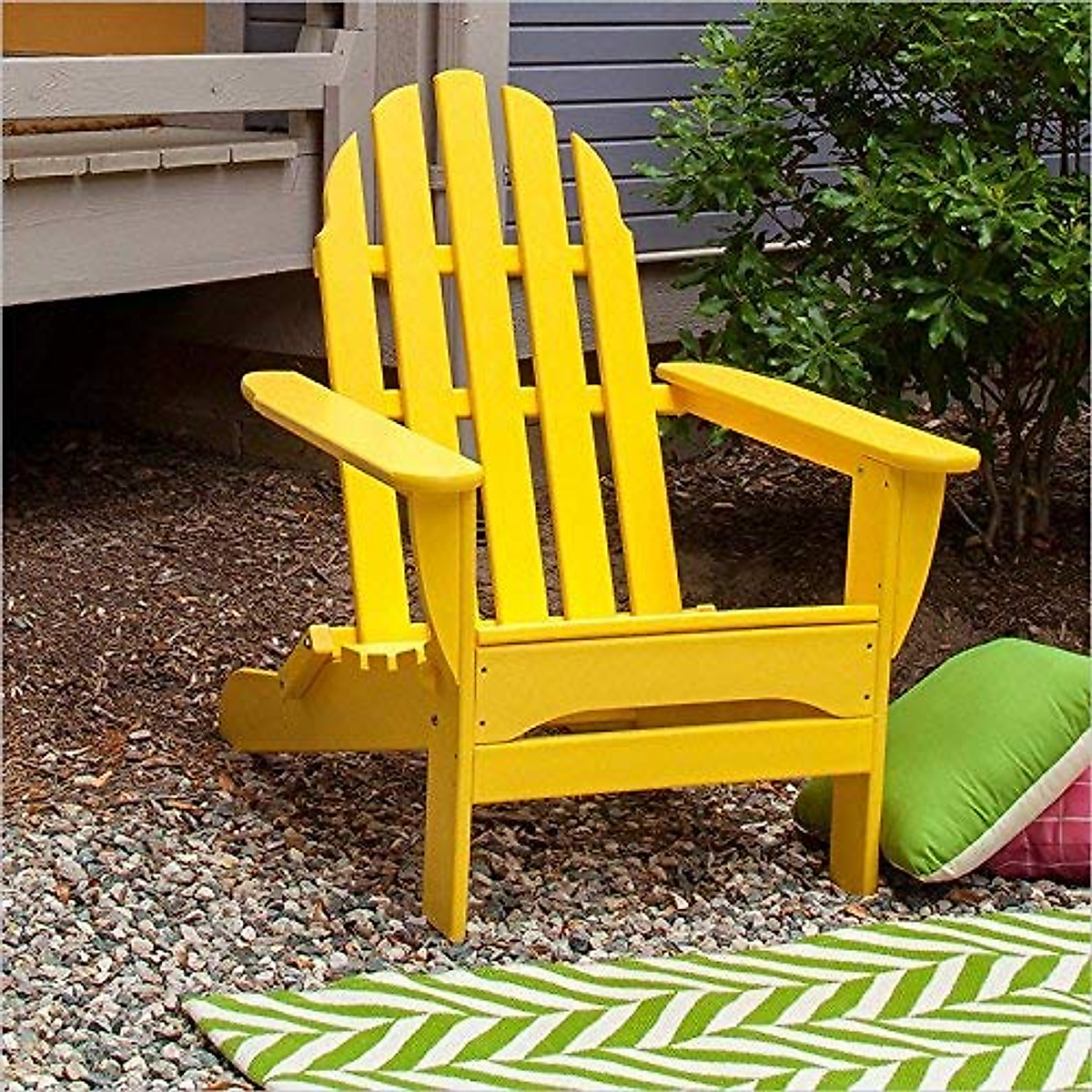 POLYWOOD AD5030LE Classic Folding Adirondack Chair, Lemon