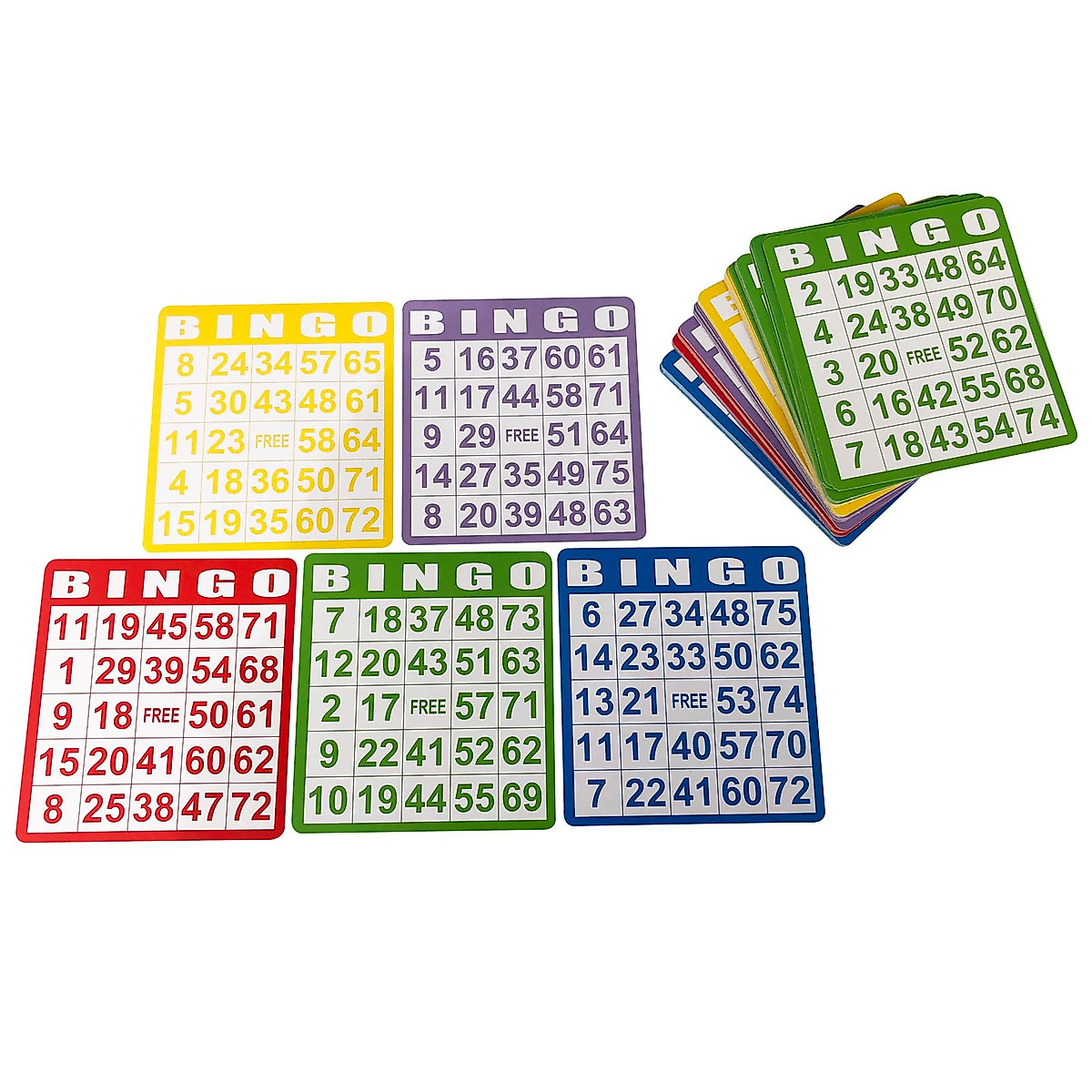 Yuanhe 50 Bingo Game Cards - Bingo Set Kids Party Paper Card Games School Classroom Family Gathering Activity Casino Trip