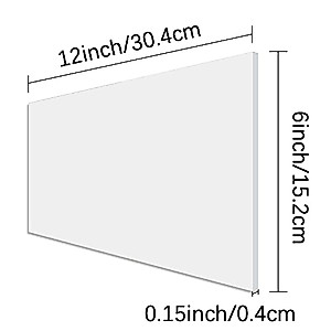Acrylic Sheet Clear Cast Plexiglass 12x6 inch Square Panel(4mm Thick)- Transparent Plastic Plexi Glass Board for Projects Display, Photo Frame Glass Replacement, DIY Display Projects, Craft, Painting