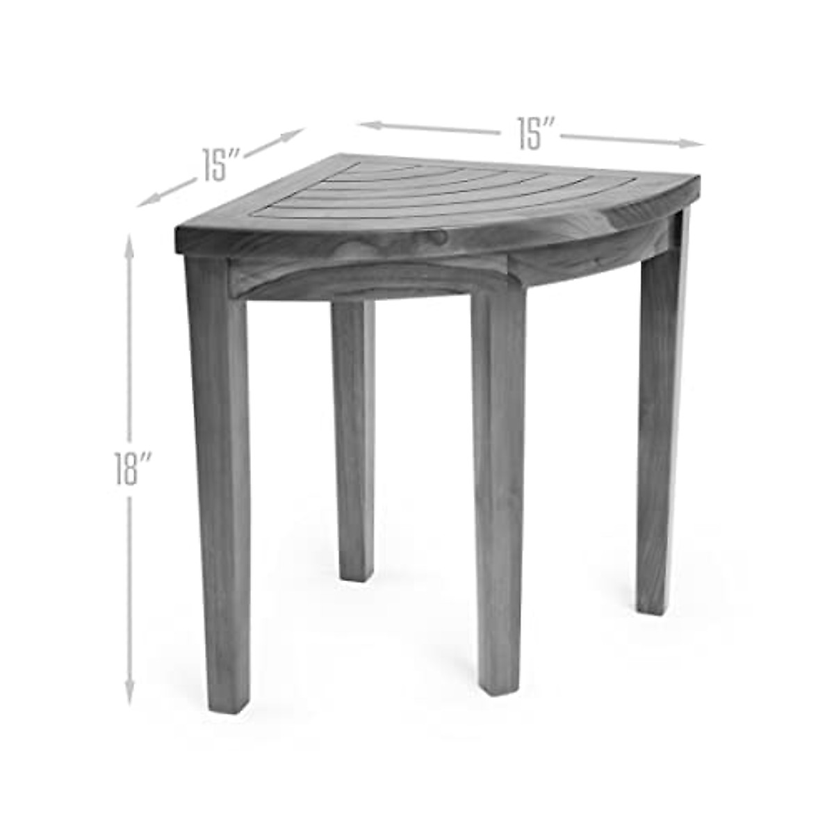 ALATEAK Corner Wood Bath Spa Shower Stool Table Bench Shelf Storage Fully Assembled