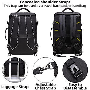 Asenlin Travel Backpack for Women Men，40L-55L Expandable Carry on Backpack，17 Inch Water Resistant Laptop Backpack for Weekender Overnight Extre Large Backpack-Black