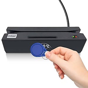 Ossiygar Combo 4 in 1 Multifuntional Desktop Card Reader Writer, Support Reading Magstripe Card, Read and Write Contactless Card, Chip, PSAM Card for Membership System with Demo Software