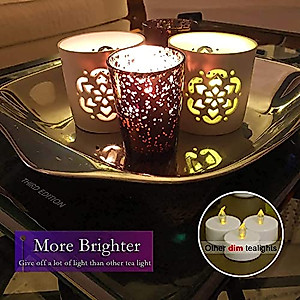 Homemory Halloween 24 Pack Orange Tea Light Candles with 12 Pack Warm White Tealights for Halloween, Pumpkin Lanterns, Outdoors