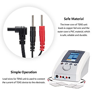 Watris Veiyi 10PCS 2.35mm 1.2m 2‑in‑1 Pin Electrode Wires Cable, Unit Replacement Wires for Unit Physiotherapy Machine