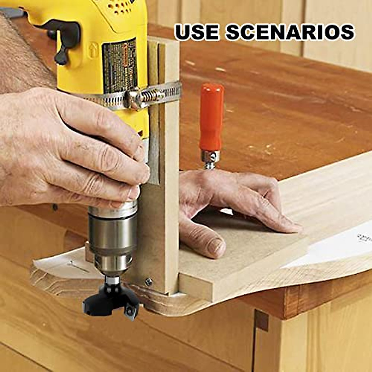 CNC Spoilboard Surfacing Router Bit， 1/2" Shank，3 Wing，2"Cutting Diameter.Adopt Carbide.Professional Woodworking Tools