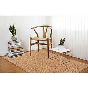 KEMA Jute Braided Area Rug, 4x6 Feet (48x72 Inches) - Rustic Vintage Braided Reversible Rectangular Rug, Shag Rugs for Bedroom, Jute Kitchen Rug, Living Room Rugs, Floor Rug