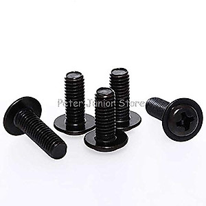 Screw 50Pcs Black Pan Padded Screws M2 M2.5 M3 Referral Computer Case Chassis Fixed Motherboard Screws with Pad GMN - (Size: M3, Length: 10mm)
