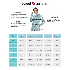 BALEAF Women's Full Zip Quick Dry Lightweight Hooded Shirts Sun Block Long Sleeve Thumb Holes Cooling Jackets Beach Shirts with Zip Pockets Dye Blue M