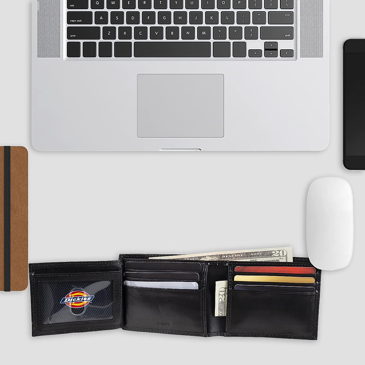 Dickies Men's Nylon Trifold Wallet, Black Fabric, One Size