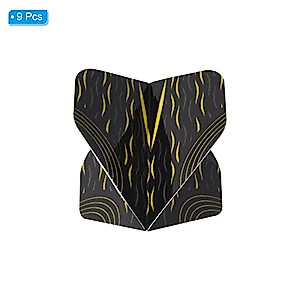 PATIKIL Dart Flights, 9 Pack PET Standard Darts Accessories Replacement Parts for Soft Tip Steel Tip, Pinstripe Style, Black, Gray, Yellow