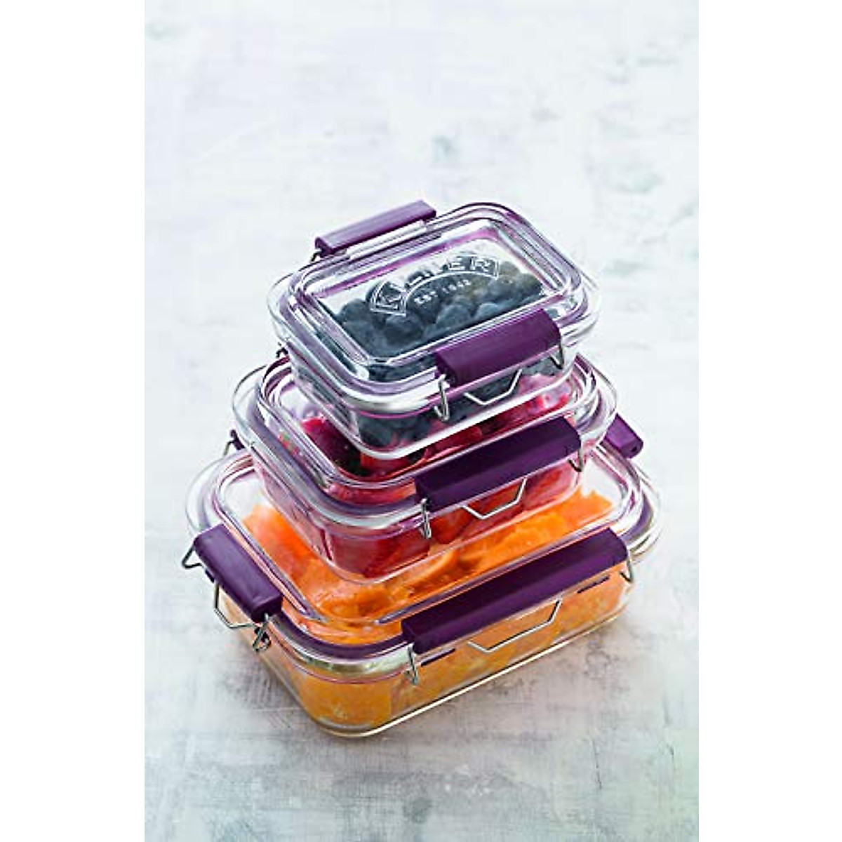 Kilner Jar 0.6 Litre Fresh Storage Stackable Glass Food Container, 17 x 12.5 x 7.5 cm, Transparent
