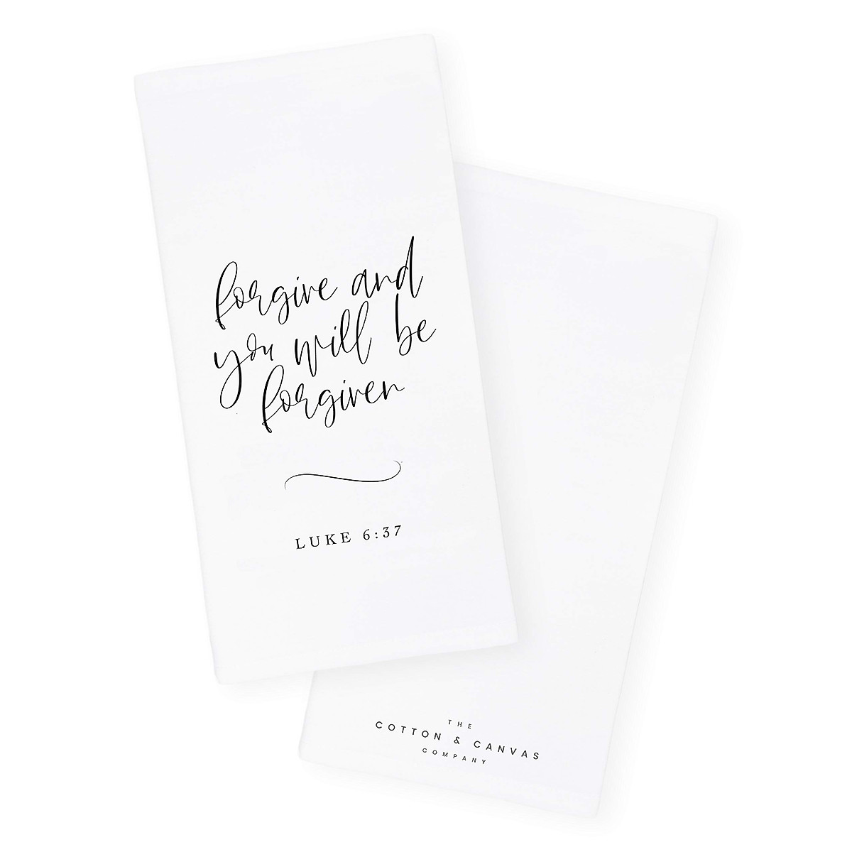 The Cotton & Canvas Co. Forgive and You Will Be Forgiven, Luke 6:37 Scripture, Bible, Religious, Soft and Absorbent Tea Towel, Flour Sack Towel and Dish Cloth