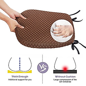 Big Hippo Kitchen Chair Pads Chair Cushion for Dining Chairs,Memory Foam Indoor Seat Cushion Wooden Metal Chair Cushions with Ties,Dining Seat Cushion with Machine Washable Cover,16" x 17", Brown