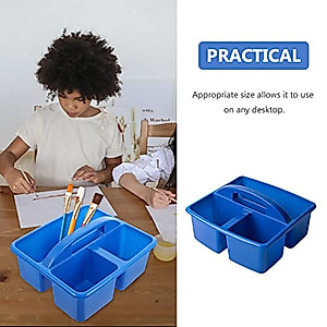 Zerodeko Craft Storage Basket Art Caddy Organizer Plastic Tote Compartment Cleaning Supply Caddy Paint Brush Container Washer Cleaner Basin with Handle for Classroom Nursery Bathroom