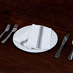 Arkwright Herringbone Kitchen Tea Towels - (Pack of 24) 100 Percent Cotton Dishcloth, Absorbent, Quick Dry Dish Drying Towel, 15 x 25 in, Grey