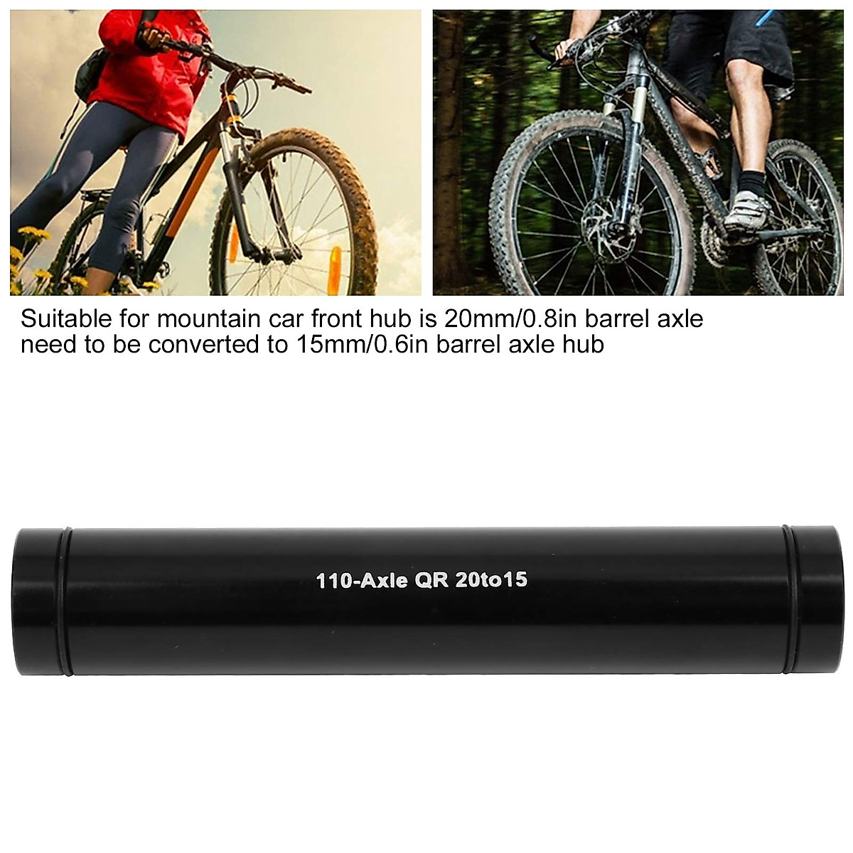 Wheel Hubs Tube Shaft Axle, 20mm to 15mm Aluminium Alloy Wheel Fork Axle Hub Conversion Adapter(110 Open Gear)