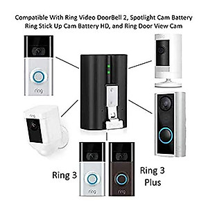Ring Rechargeable Battery 2pack, Replacement Battery for Ring-Doorbell Camera 1/2, Spotlight Camera and Stick Up Camera (2 Pack 6040mAh 3.65V)