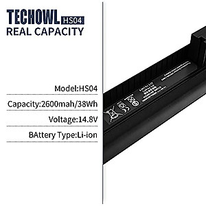 807956-001 Replacement Battery For Hp Laptop Battery, TECHOWL HS03 Battery Compatible With HP Spare 807956-001 laptop battery 807957-001 HP Battery HS04 - High-Performance Spare Battery [2600mAh/38Wh]