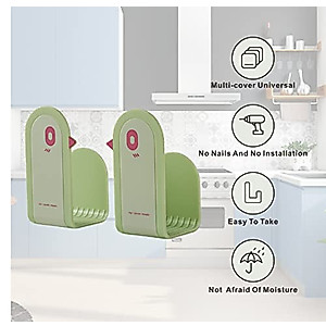 SLJianLu 6 Pcs Pot Lid Holders Wall Mount Pot Lid Organizers Self Adhesive Pan Cover Racks for Kitchen Wall Cabinet Door