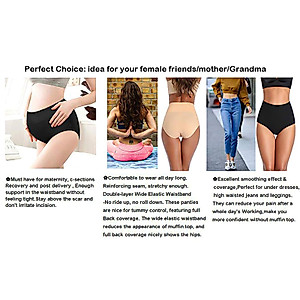 ANNYISON Womens Underwear, Soft Cotton High Waist Breathable Solid Color Briefs Panties for Women