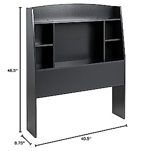 Prepac Mate's Platform Storage Bed with 3 Drawers, Twin, Black & Astrid Twin Headboard, Black