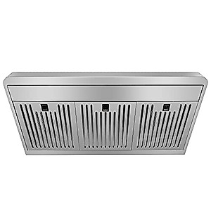 J.Polaris Range Hood for Under Cabinet, 30-Inch, 760CFM, Stainless Steel, ETL Certified, Slim, Permanent Filters, 3 Speed Gesture Sensing, Dual Motors, With 2 Sets of Charcoal Filters (ɑ-30)